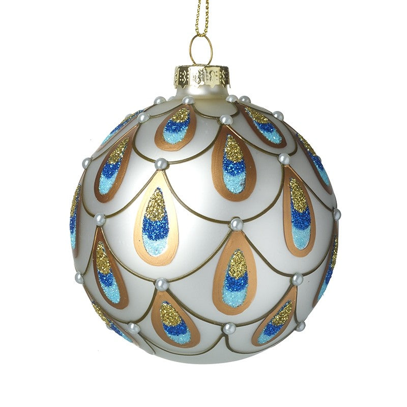 peacock christmas baubles