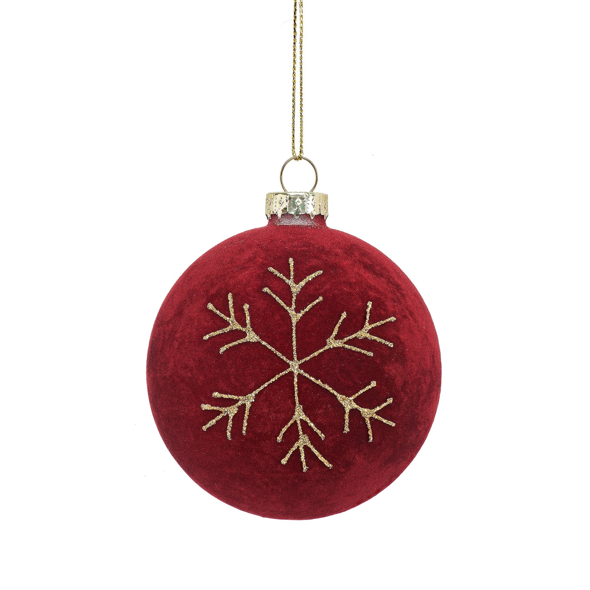 Red Velvet Snowflake Glass Christmas Tree Bauble – Cirencester ...